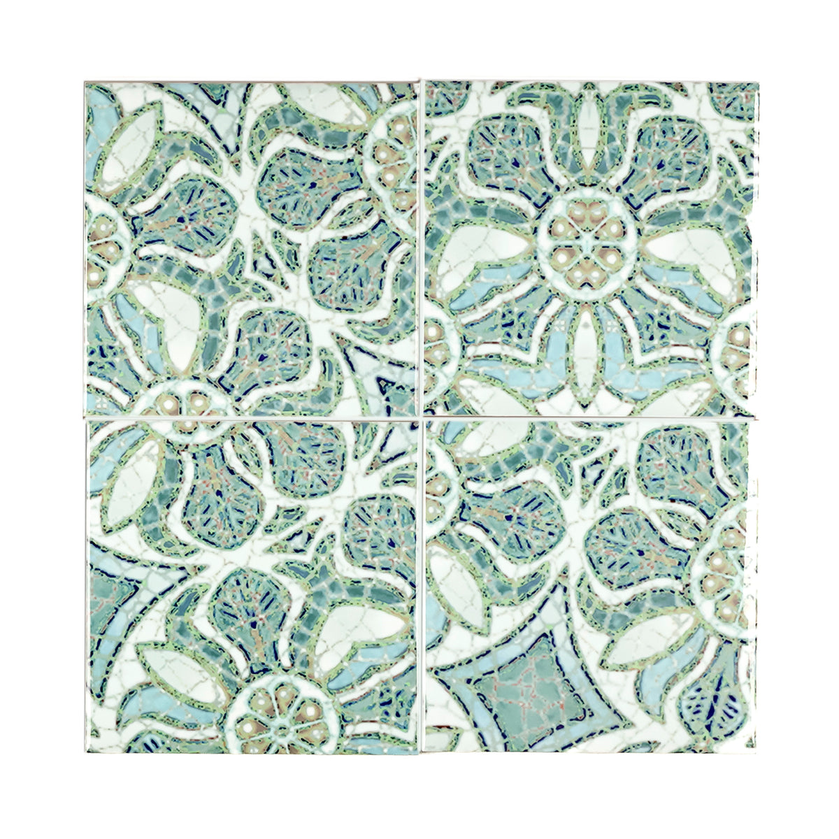 Pomegranate Tiles - Aqua - Random Sections – DoodlePippin