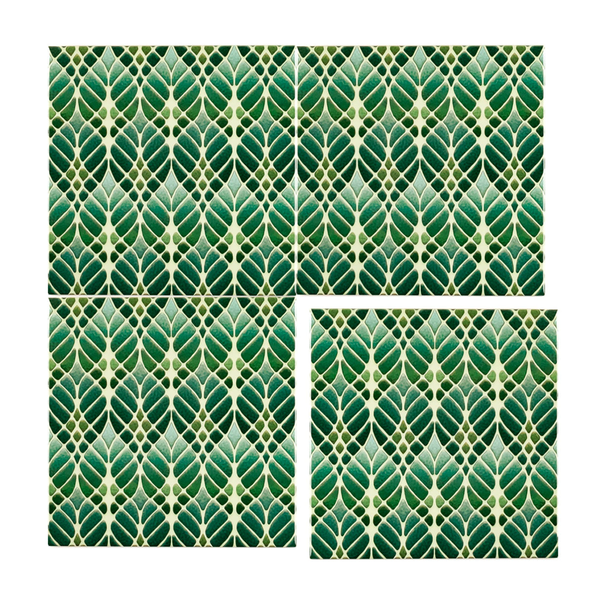 Art Nouveau 'Interwoven Trees' Tiles - Green Standard Scale – DoodlePippin