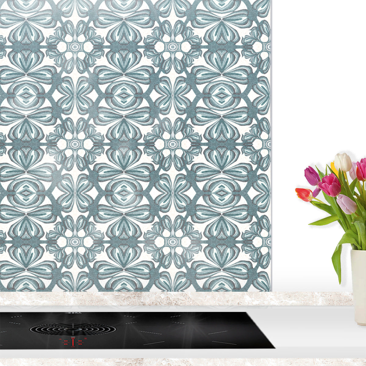 Hedera 'Ivy' Kitchen Splashback - Soft Green and Cream – DoodlePippin