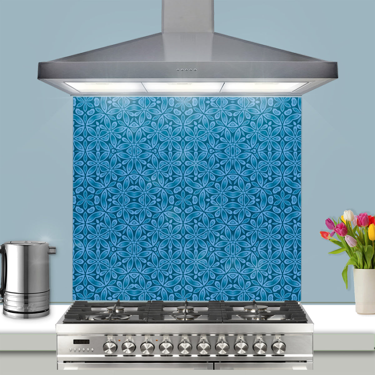 Navy Blue 'Liberty Print' Kitchen Splashback – DoodlePippin