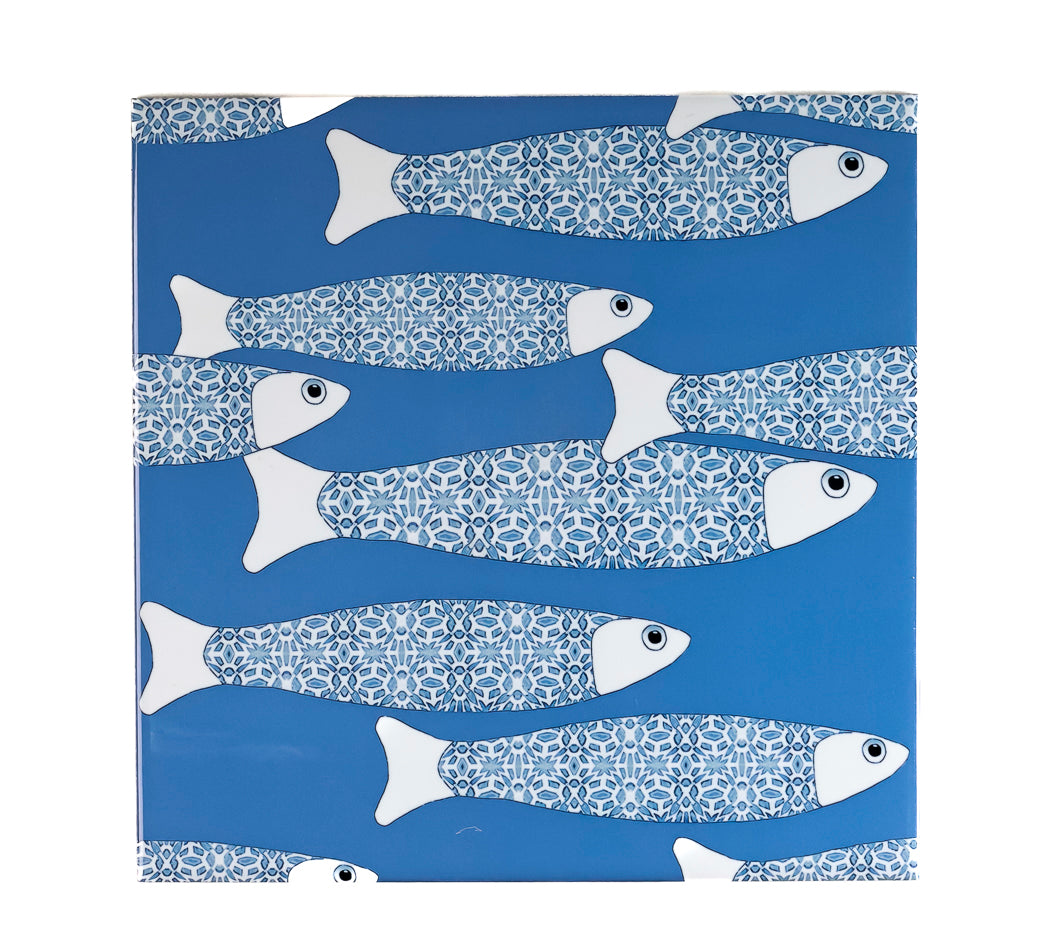 SALE SECONDS: Set of 4 x 20cm tiles - Mixed Fish designs – DoodlePippin
