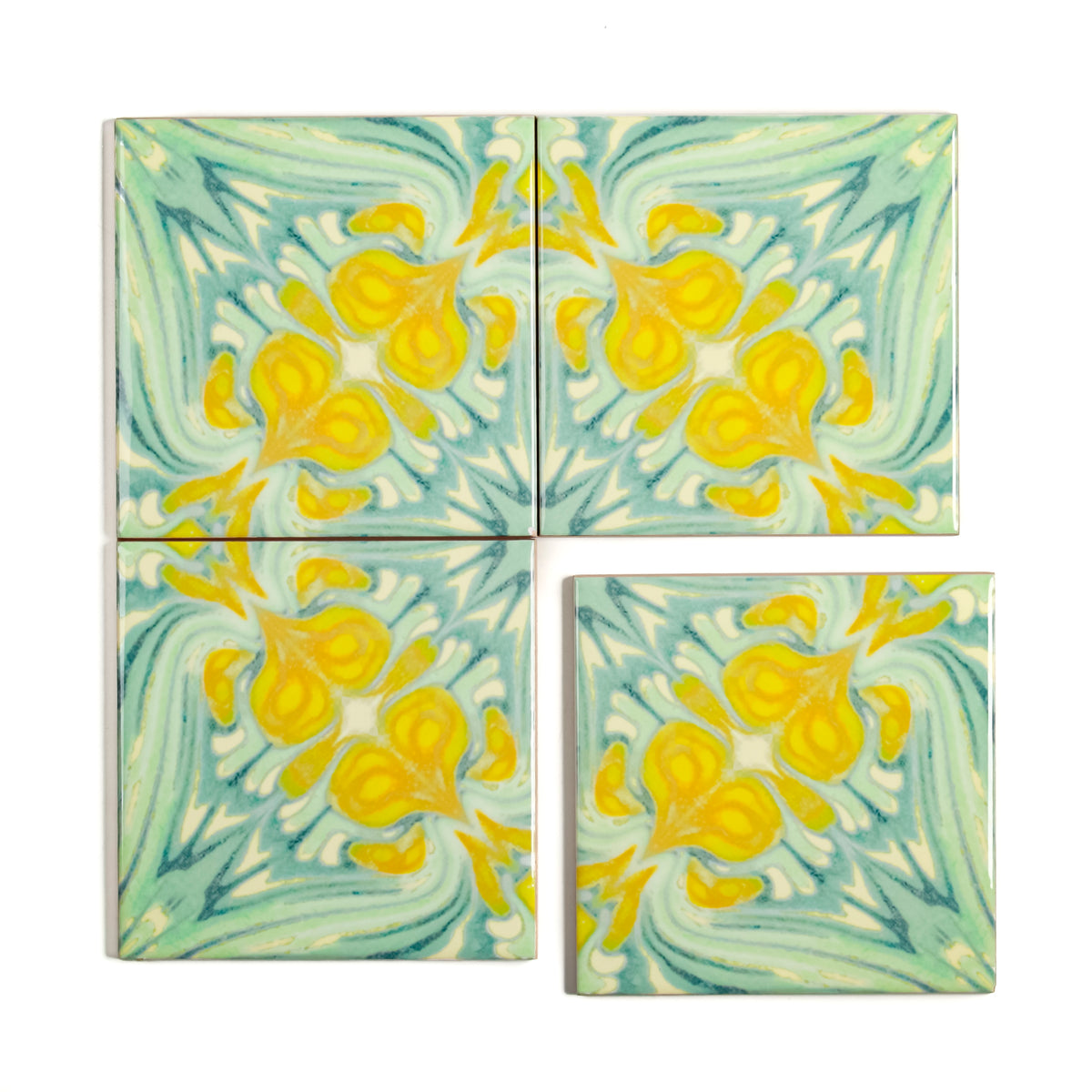 Yellow Green Vintage Botanical Tiles - Large Scale – DoodlePippin