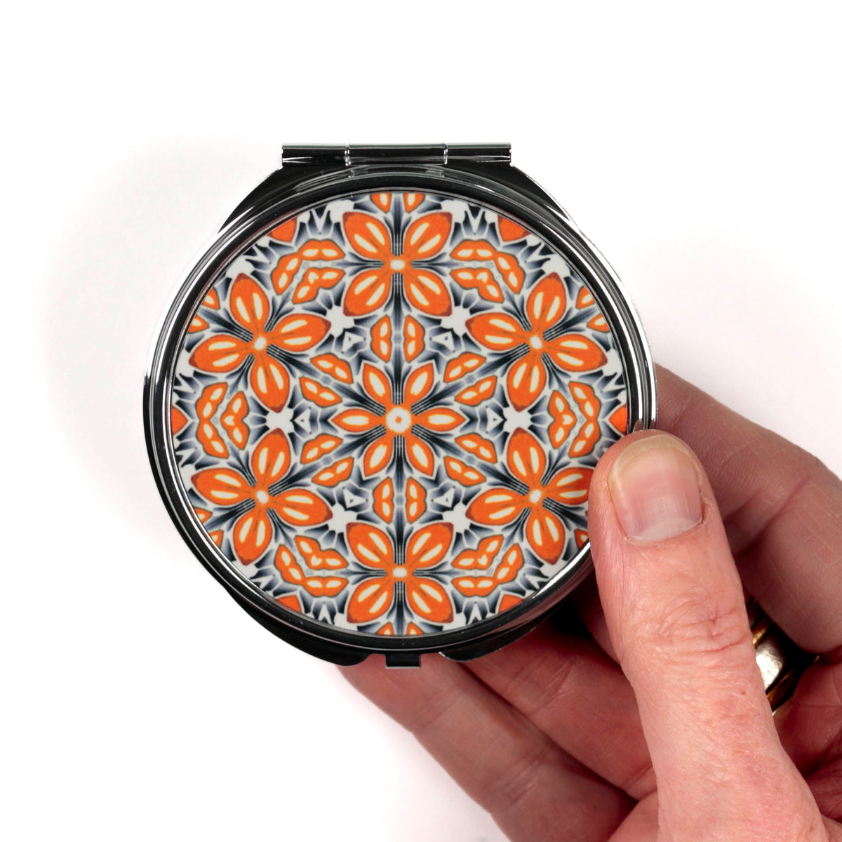 Orange Fox Flower Compact Folding Mirror – DoodlePippin