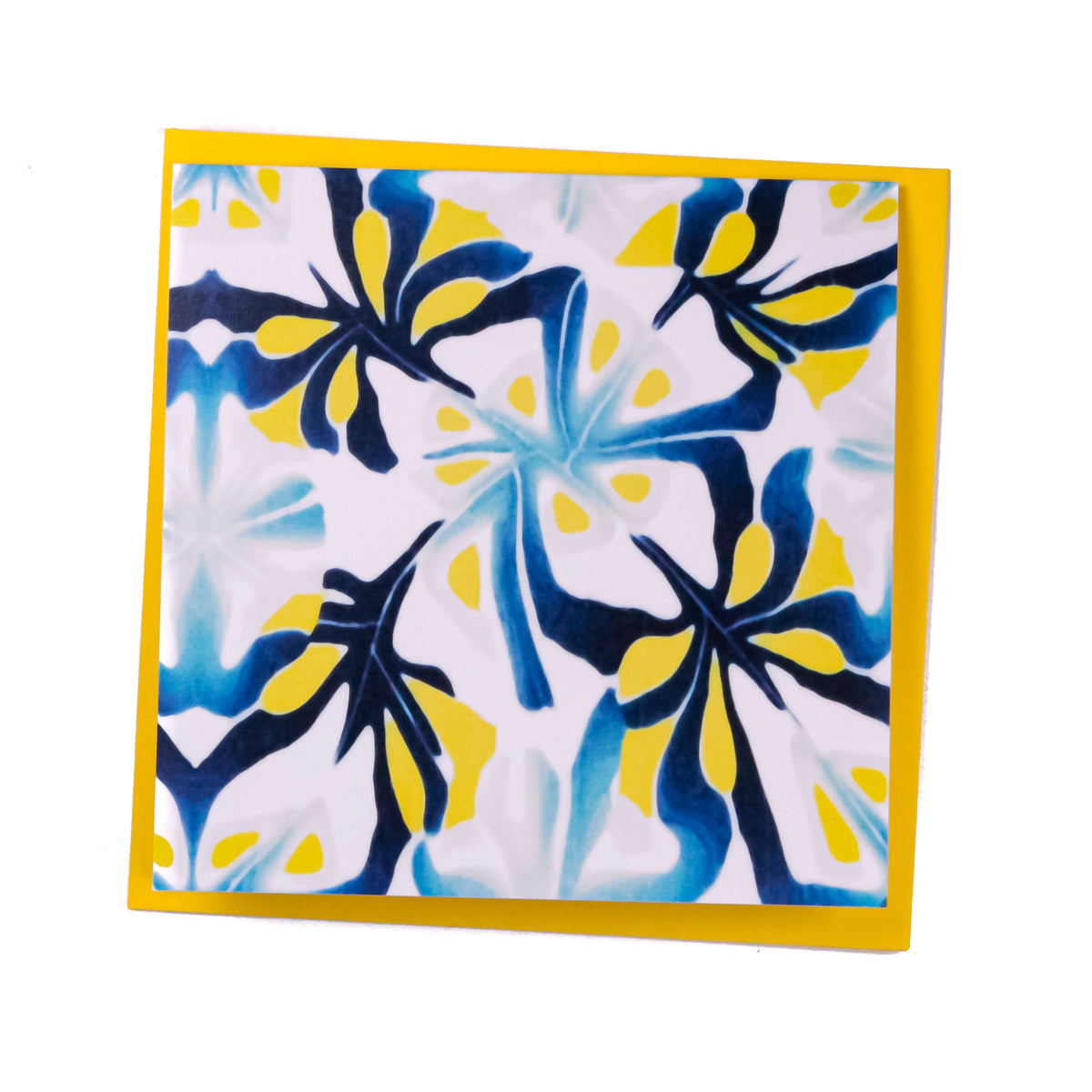 Zingy Blue Yellow Abstract Card – DoodlePippin