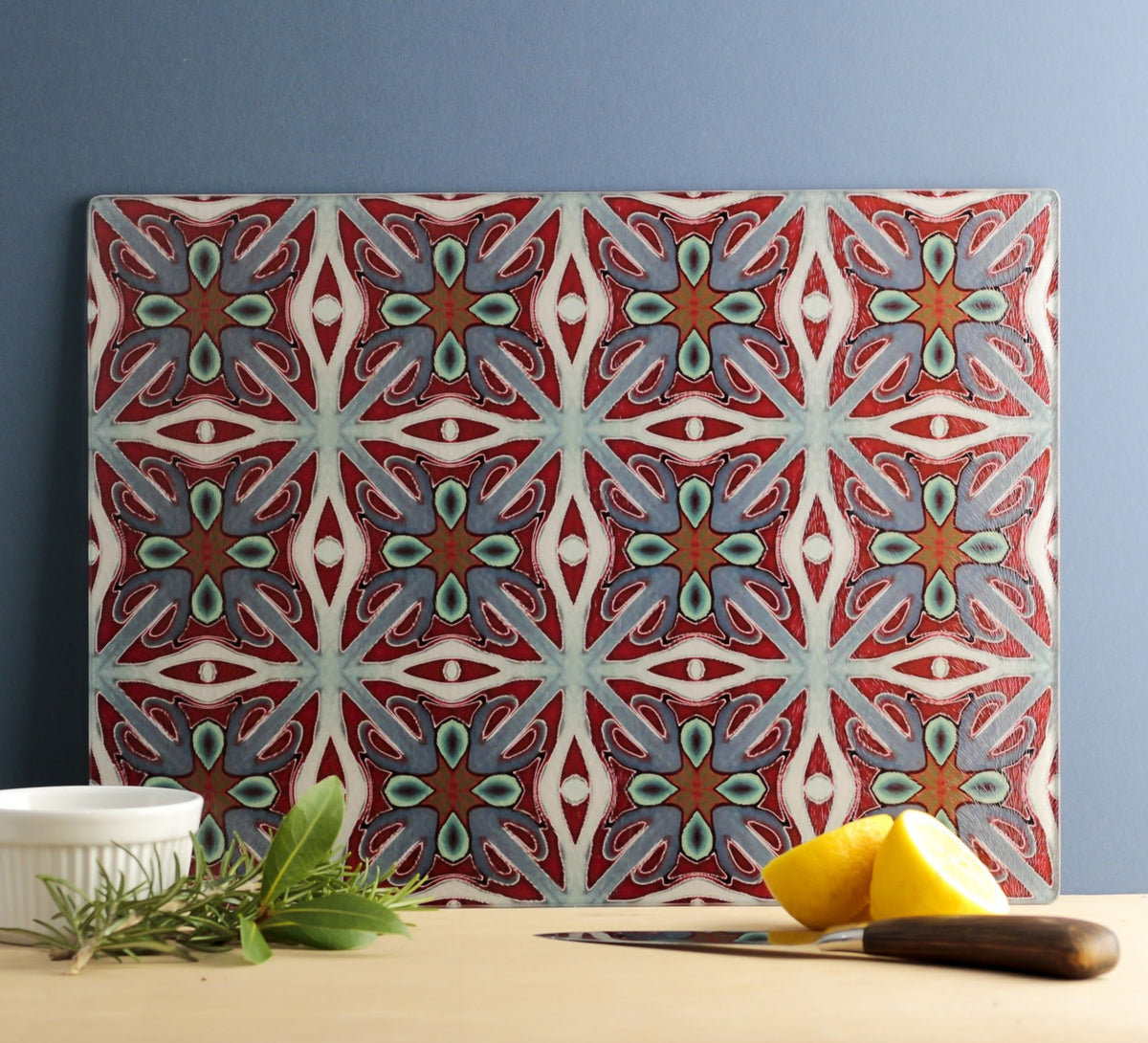 'The Full Victorian' - burgundy and teal worktop protector – DoodlePippin