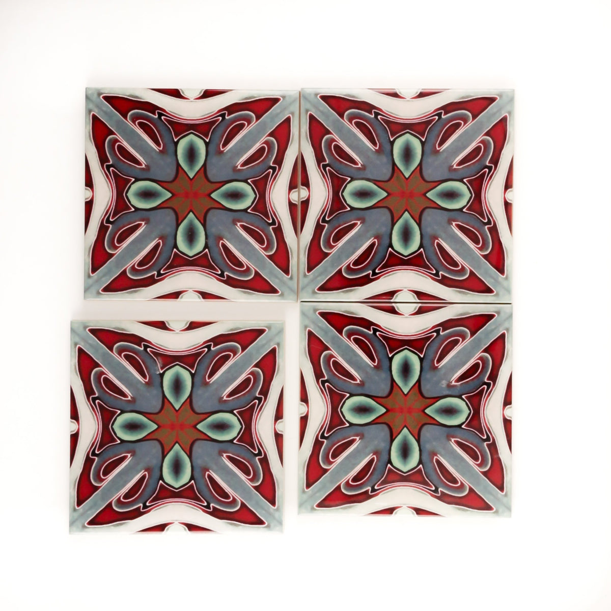 Deep red Victorian ceramic tiles – DoodlePippin