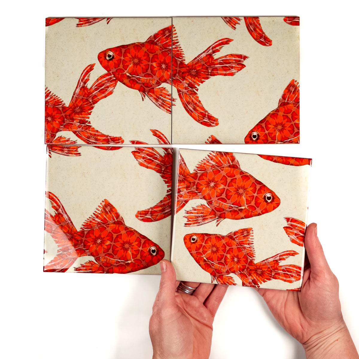 Goldfish Tile - stone - large scale version – DoodlePippin