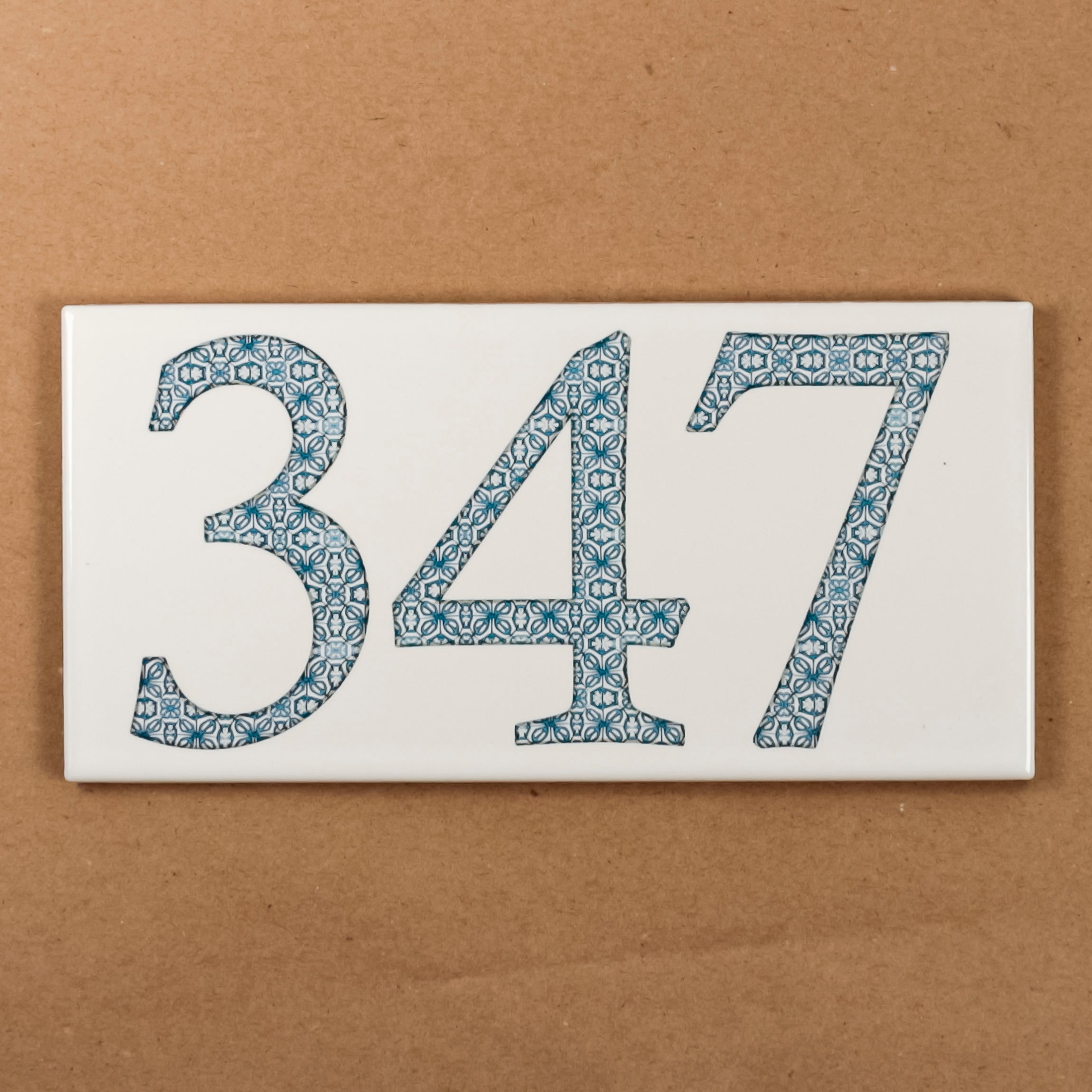 SALE Letter / Number Tile - 20x10cm - Fired Ink finish - 347 -white ...